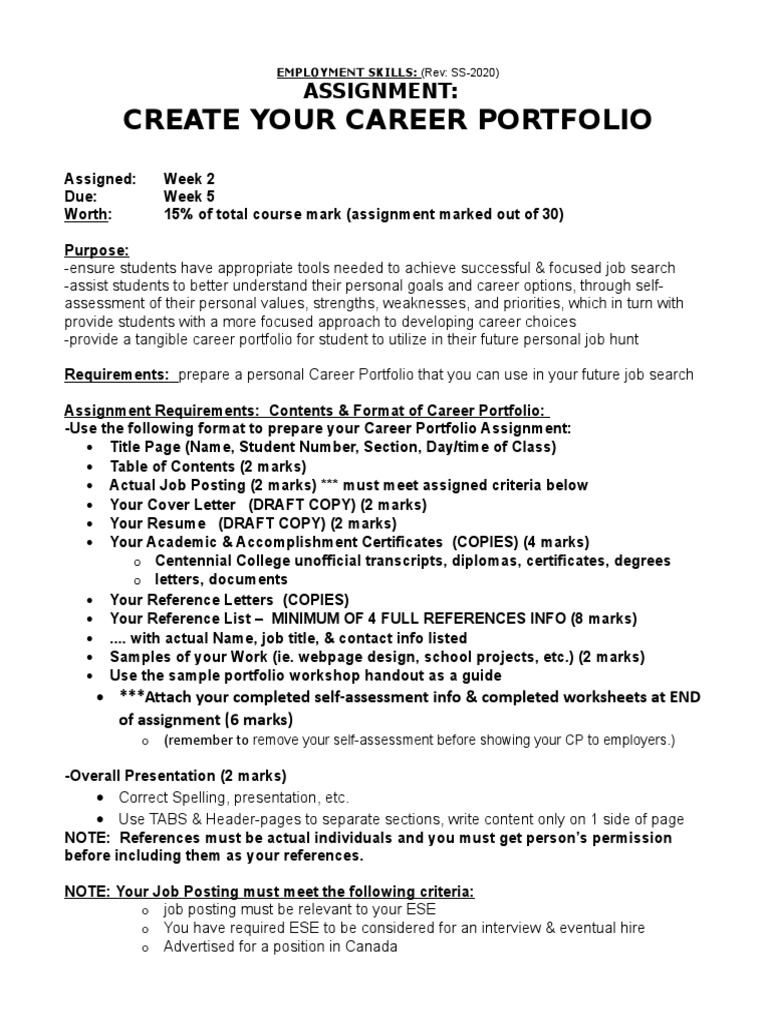 Career Portfolio Guide for Students | PDF | Résumé | Job Interview
