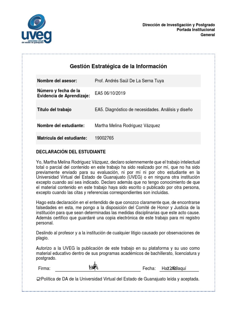 EA5. Diagnóstico de Necesidades. Análisis y Diseño | PDF | Software | Marketing