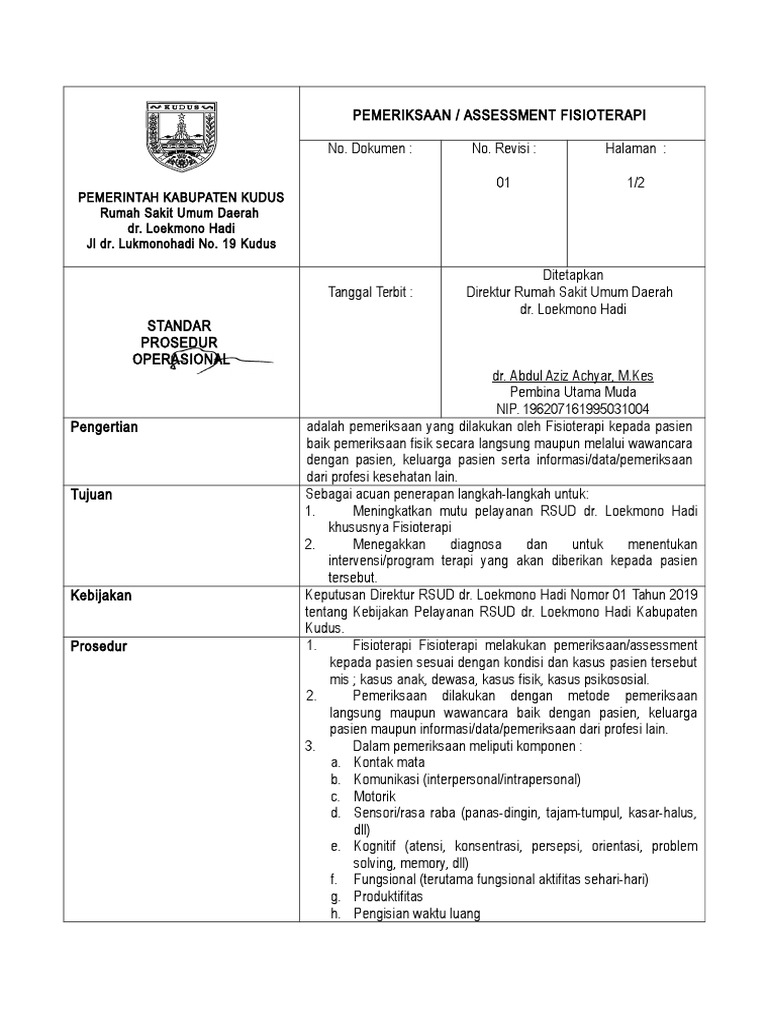 Pemeriksaan-Assessment Fisioterapi | PDF