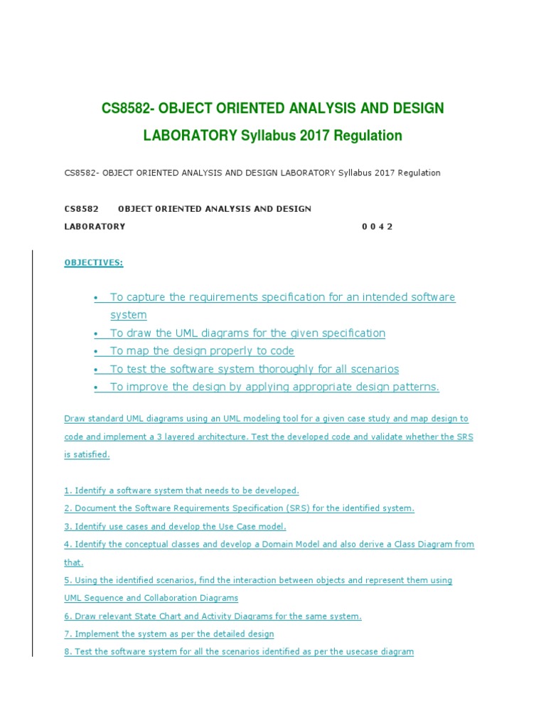 CS8582 Ooad | PDF | Unified Modeling Language | System