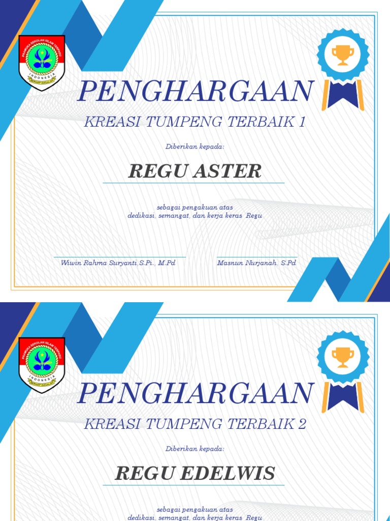 Sertifikat Penghargaan Lomba Tumpeng | PDF