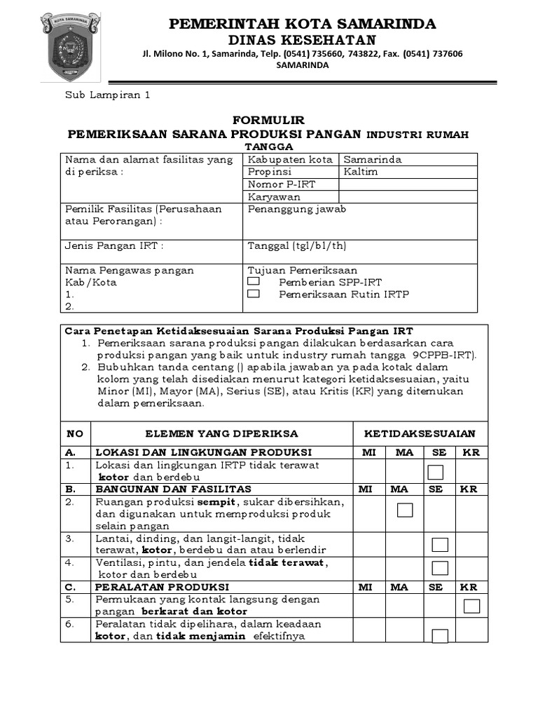 2 Formulir Pemeriksaan Irtp | PDF