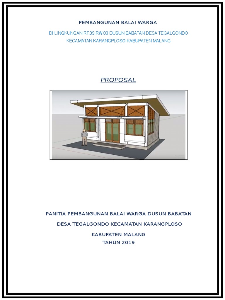 Proposal Pembangunan Balai Warga Babatan | PDF