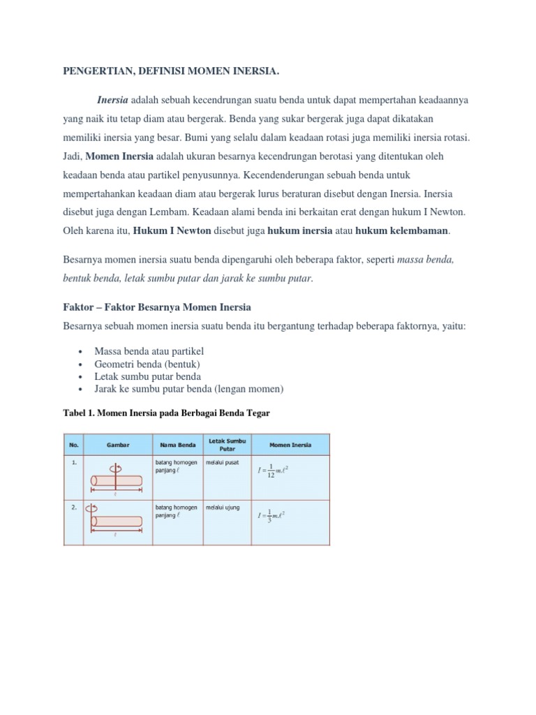 Fisika Topik Pembahasan Bagian 1-2 Momen Inersia Pada Batang Homogen | PDF | Teknologi & Rekayasa