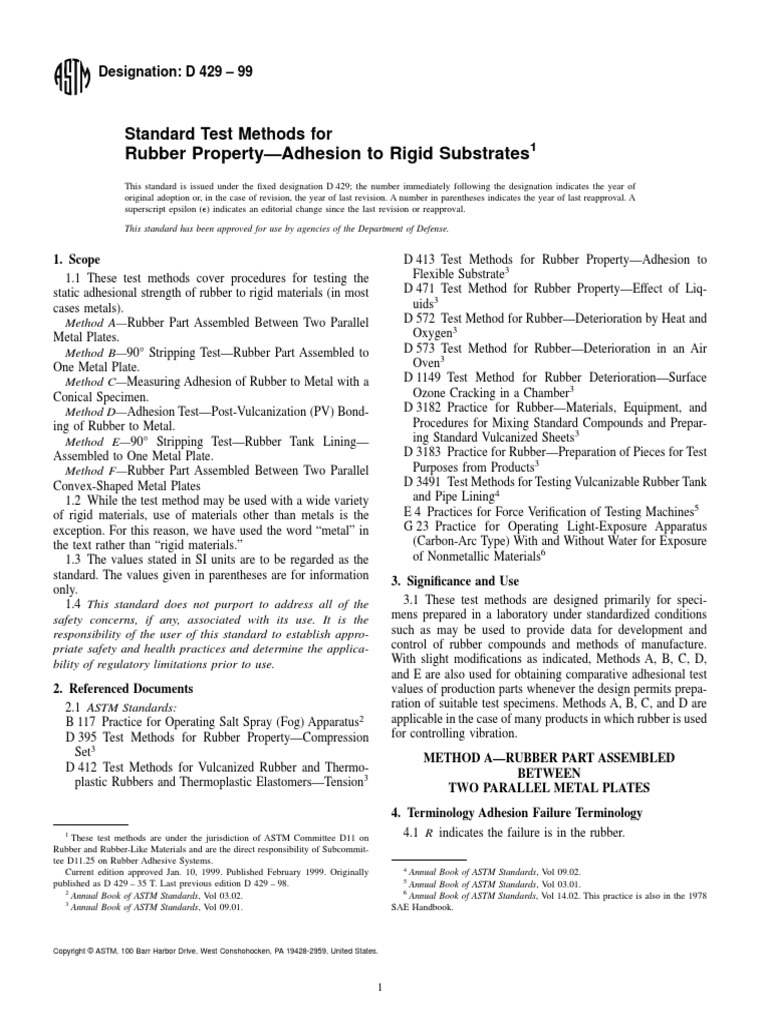 D429 | PDF | Adhesion | Natural Rubber