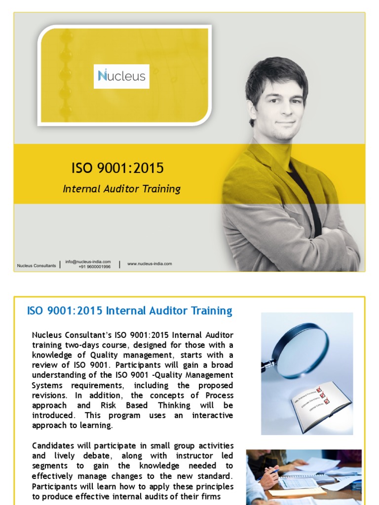 ISO 9001 Internal Auditor Training Brochure | PDF | Iso 9000 | Internal ...