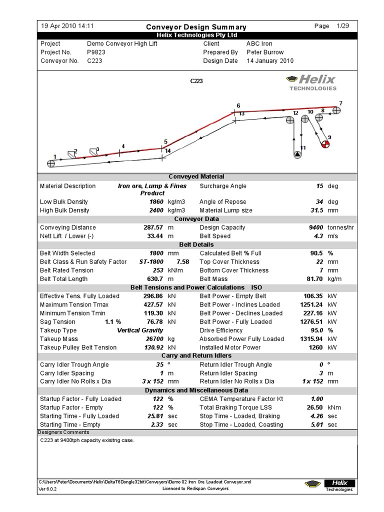 Helix Delta-T6 Sample Report01 | PDF | Belt (Mechanical) | Mechanical ...