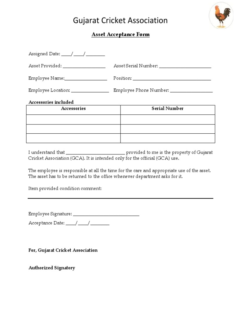 Asset Acceptance Form | PDF