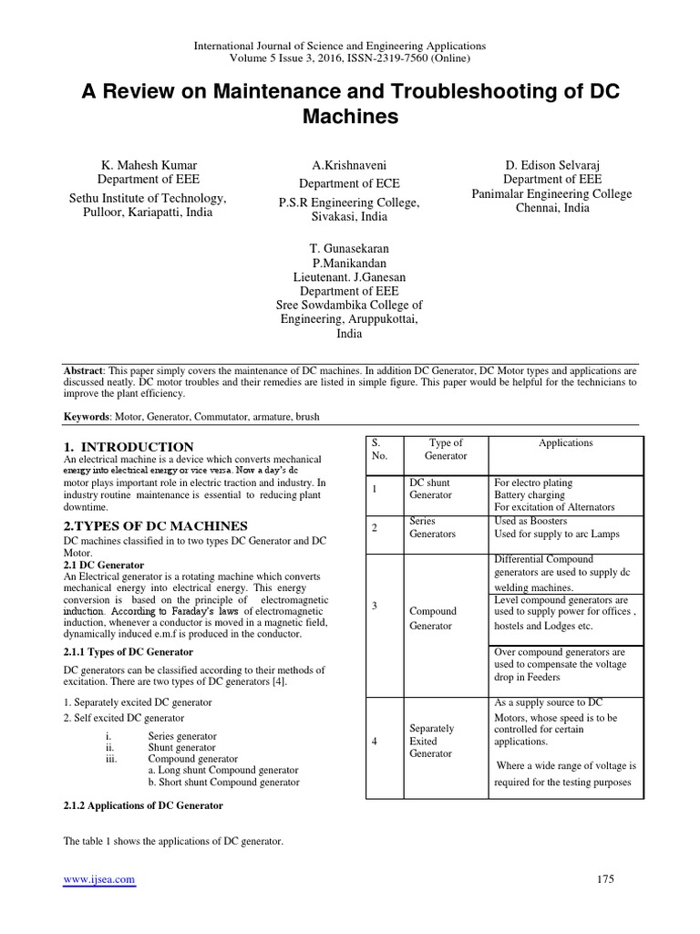 DC Machine Maintenance | PDF | Electric Motor | Electromagnetic Induction
