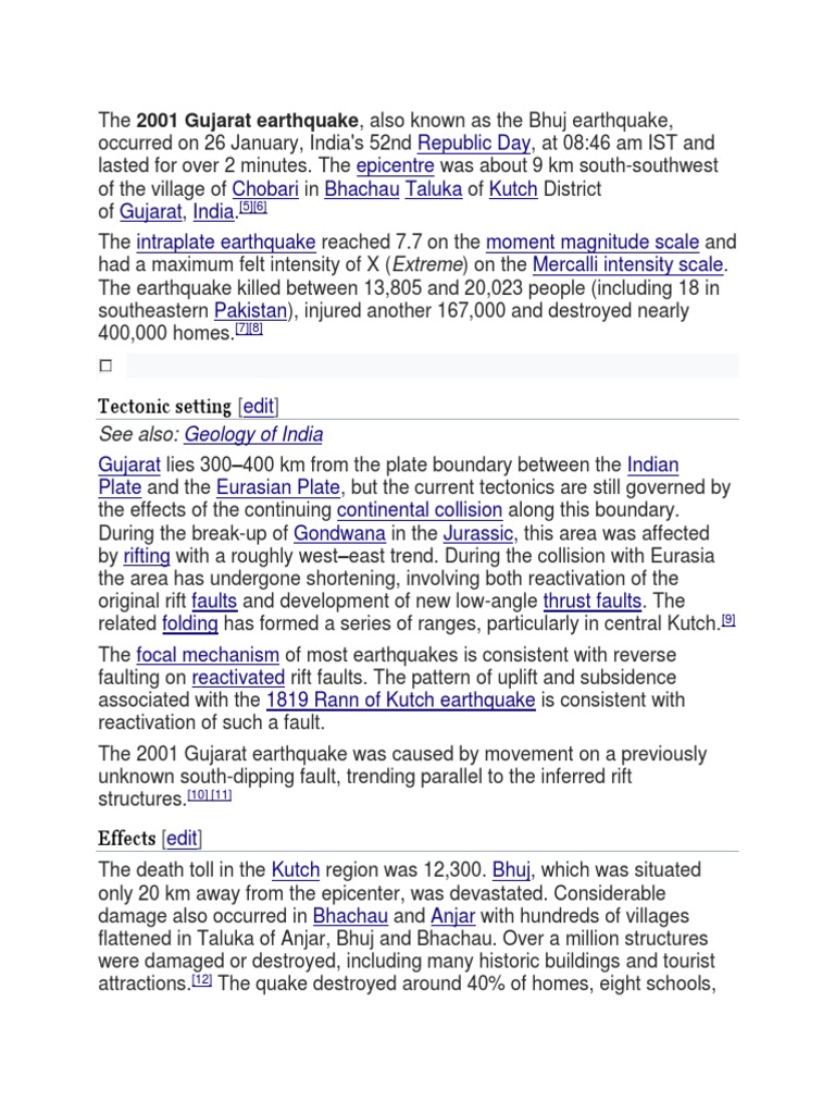 Bhuj Earthquake 2001: A Case Study | PDF | Geotechnical Engineering ...