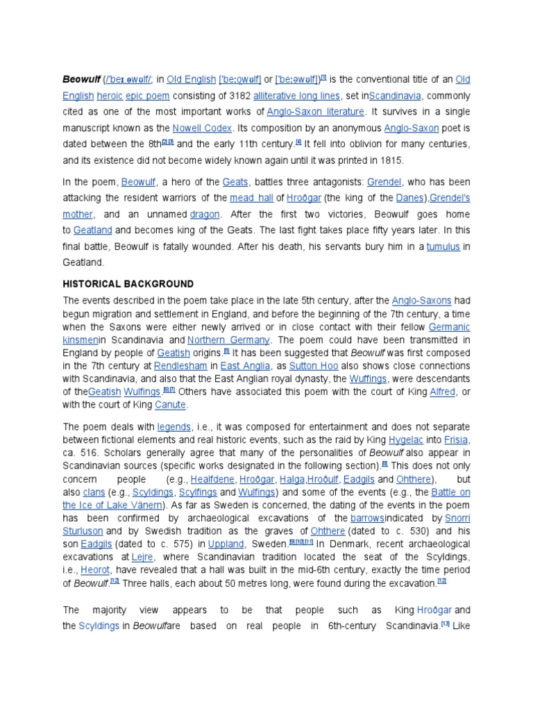 Beowulf | PDF | Beowulf | English Heroic Legends