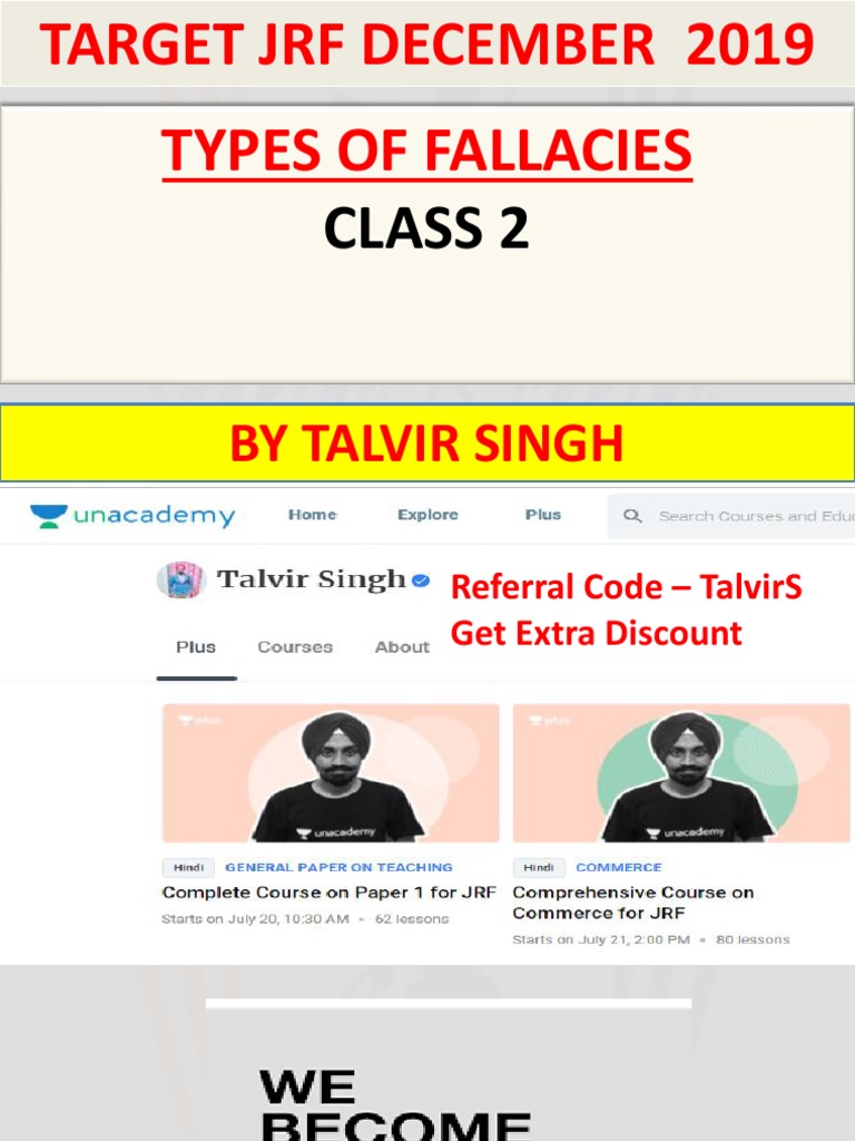 TYPES OF FALLACIES PART 2 by TALVIR SINGH PDF | PDF | Argument | Fallacy
