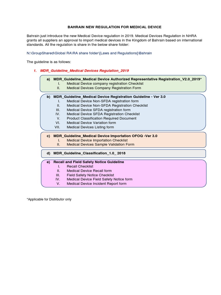 Bahrain New Regulation For Medical Device | PDF | Medical Device ...
