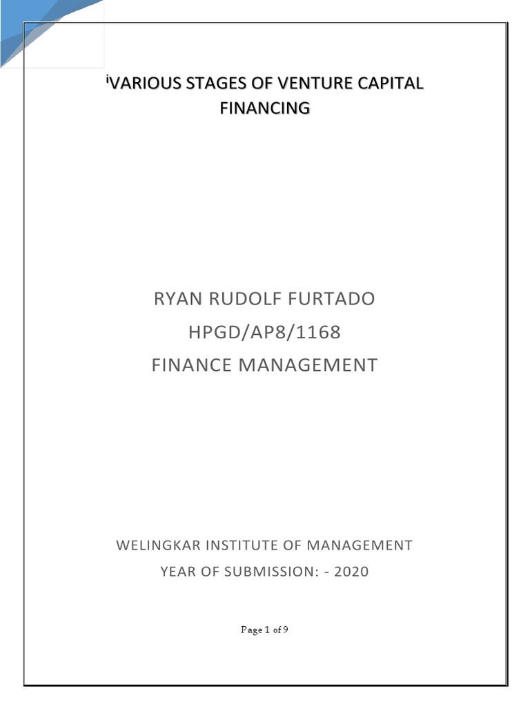 Venture Capital Financing Stages | PDF | Venture Capital | Corporate ...