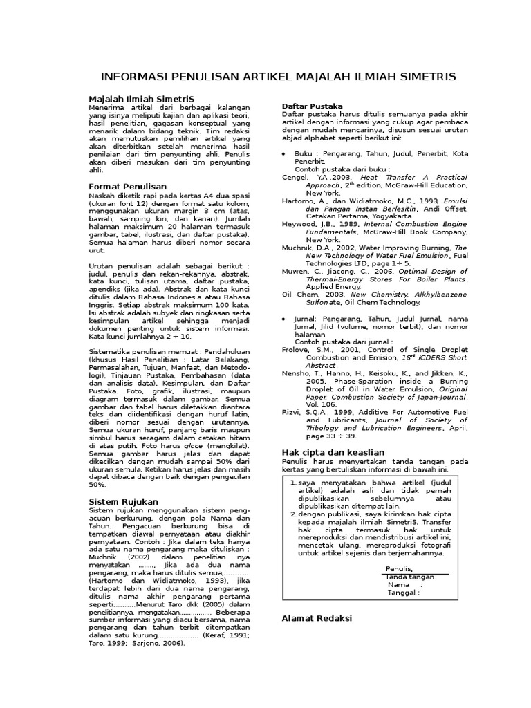 Format Penulisan Simetris | PDF