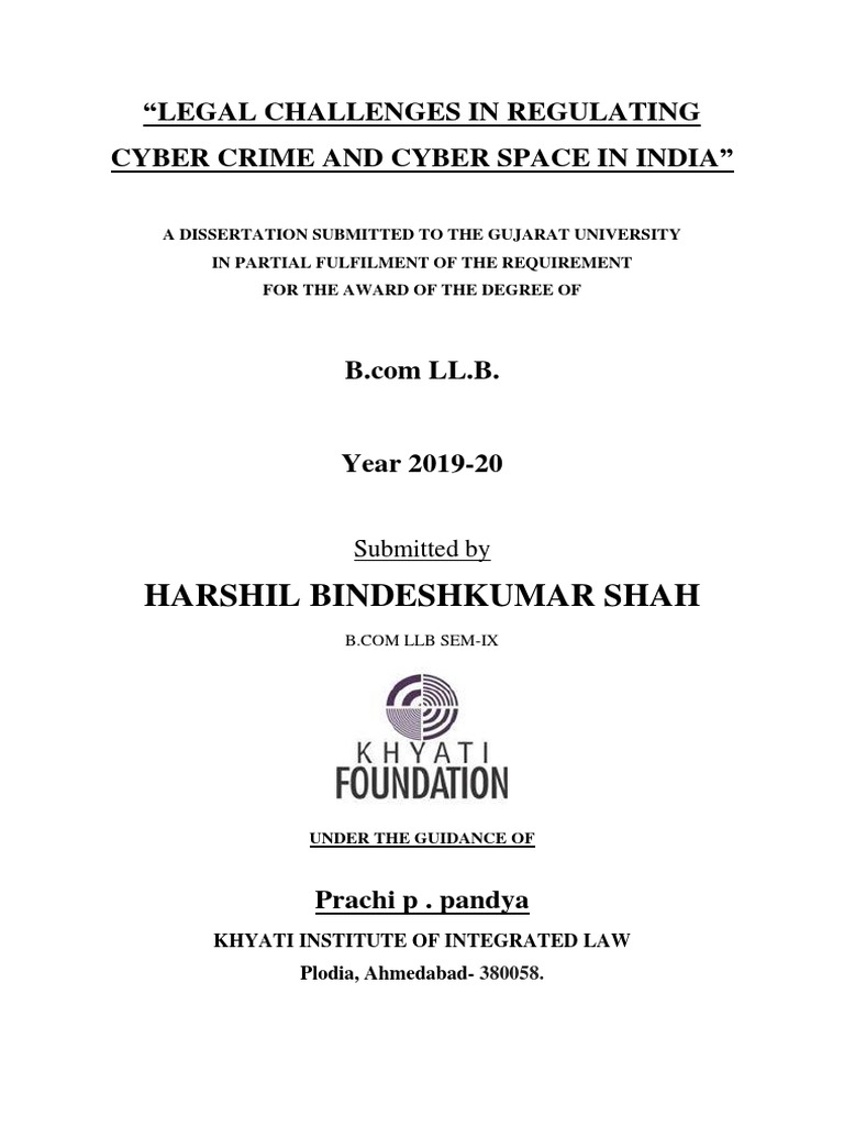 FINAL Dissertation HARSHIL SHAH PDF | PDF | Cybercrime | Computer Security