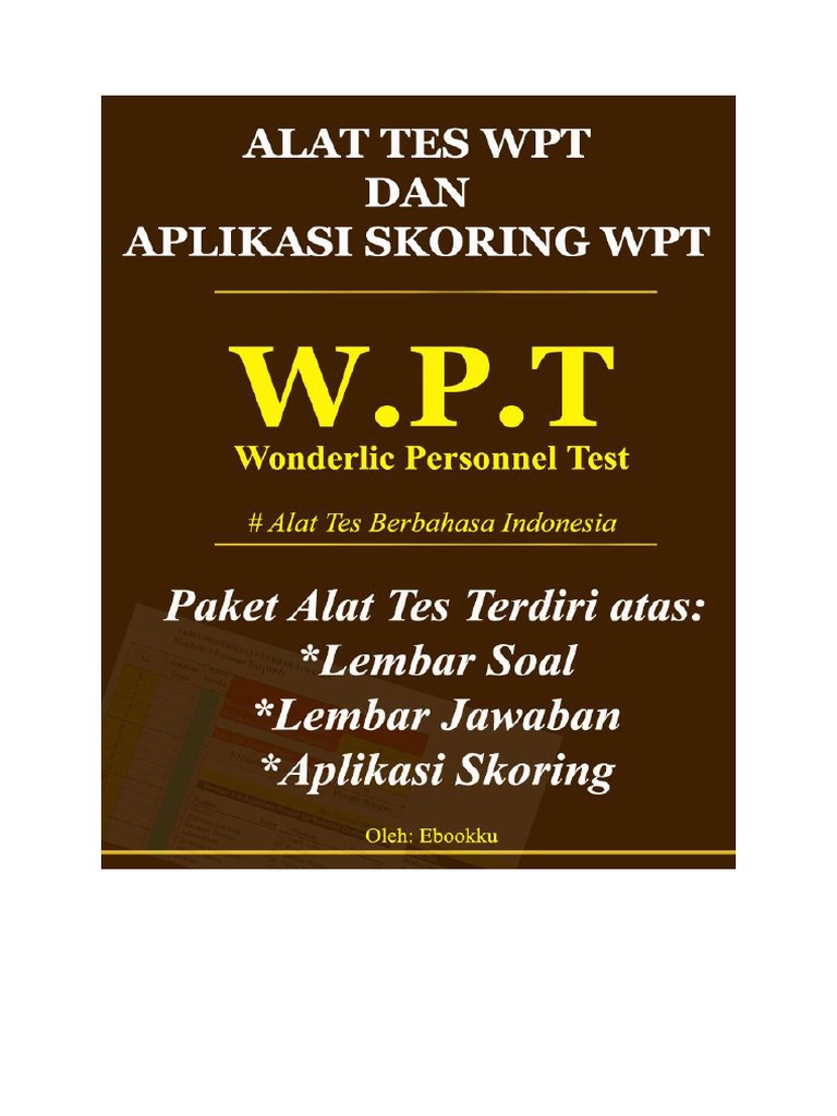 Psikotes WPT Lengkap Dengan Skoring WPT | PDF