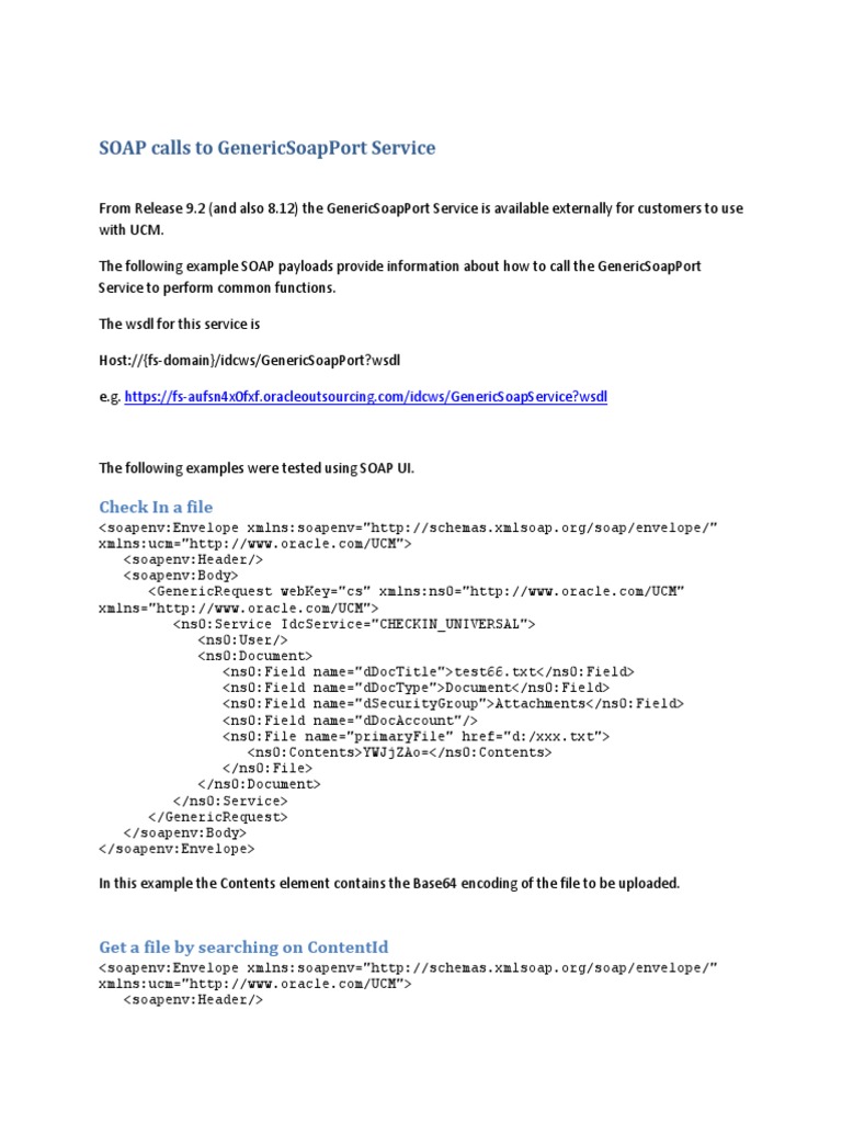 SOAP Calls To GenericSoapPort Service | PDF | Text File | Information ...
