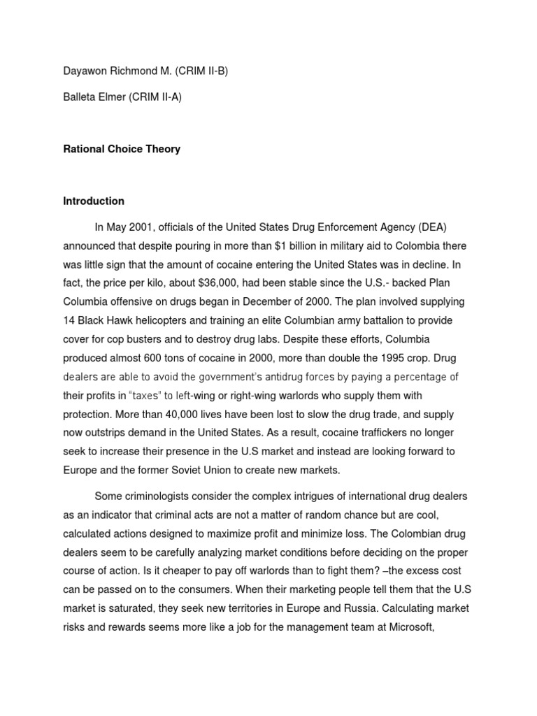 Rational Choice Theory in Criminology | PDF | Crime & Violence | Crime ...