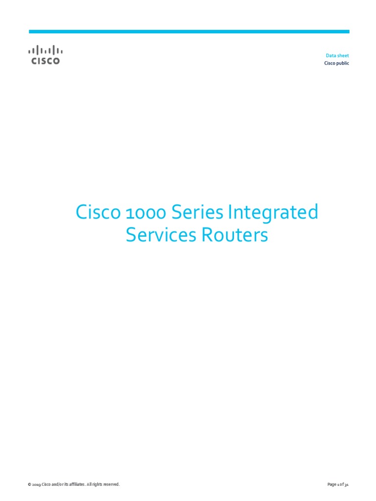 Cisco 1000 Series Integrated Services Routers Data Sheet | PDF ...
