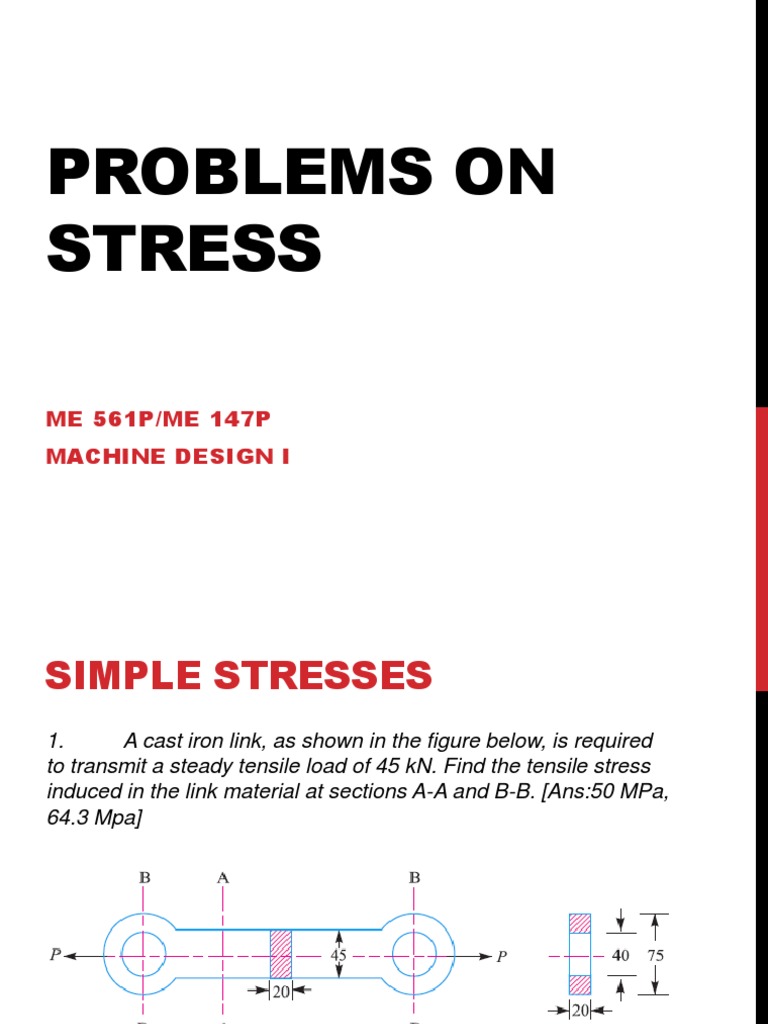 Problems On Simple Stress (Lec 4b) PDF | PDF | Strength Of Materials ...