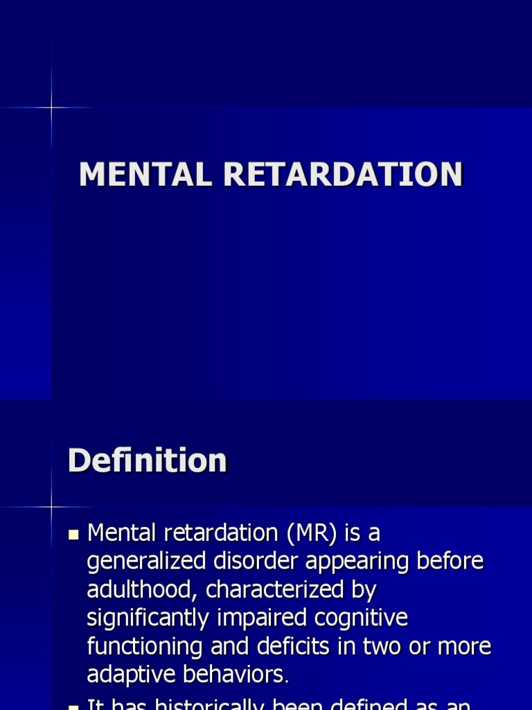 Mental Retardation | PDF | Intellectual Disability | Down Syndrome