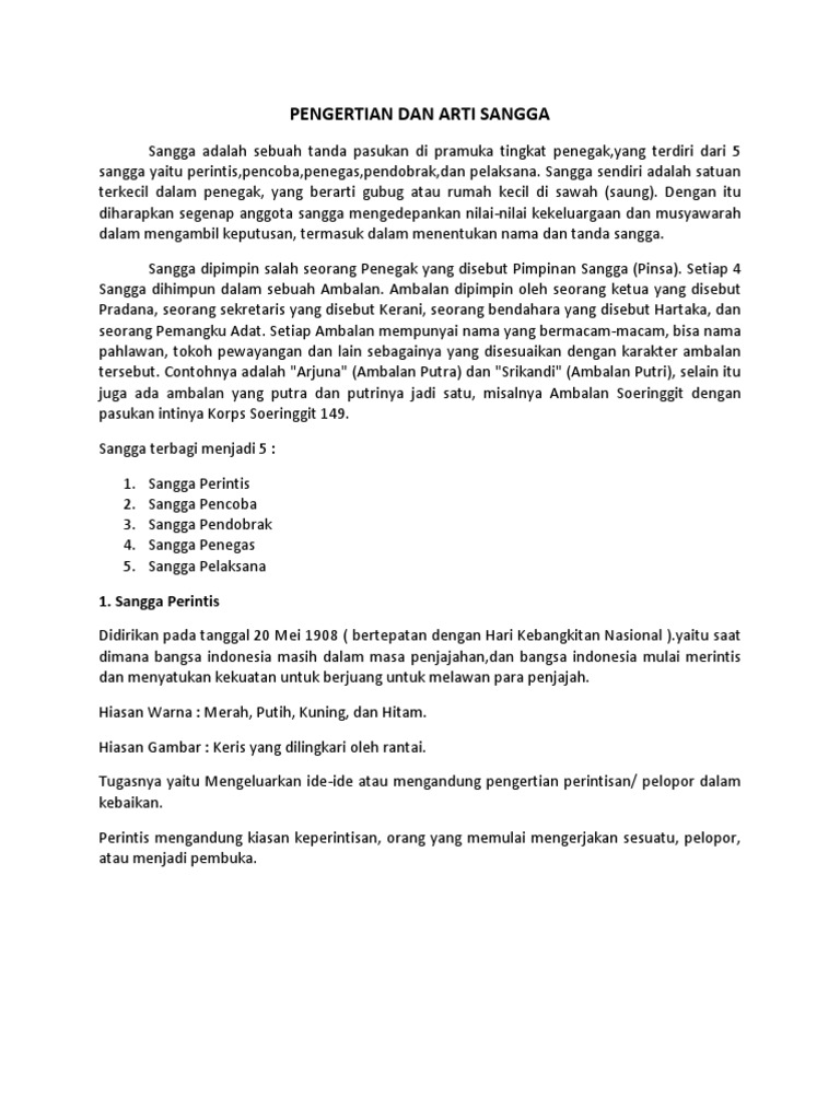 Pengertian Dan Arti Sangga | PDF | Filsafat