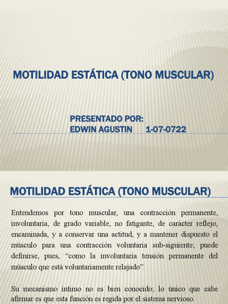 Motilidad Estática (Tono Muscular) | Descargar gratis PDF | Contracción ...