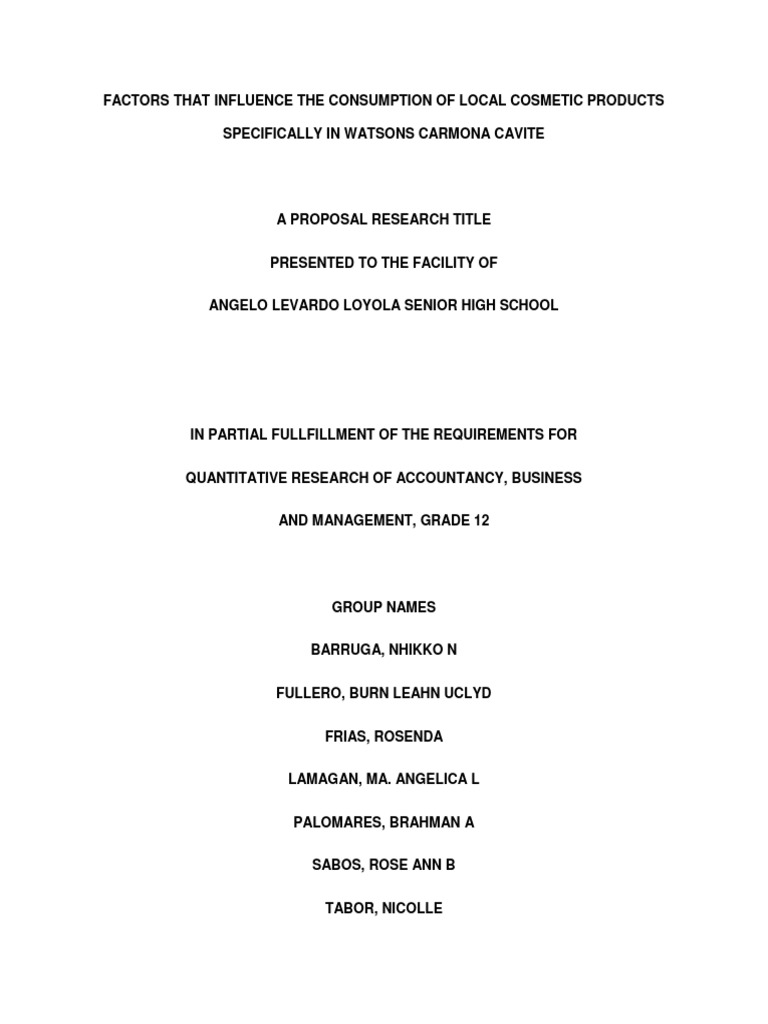 Chapter 1-3 (Quantitative Research) | PDF | Consumer Behaviour | Behavior