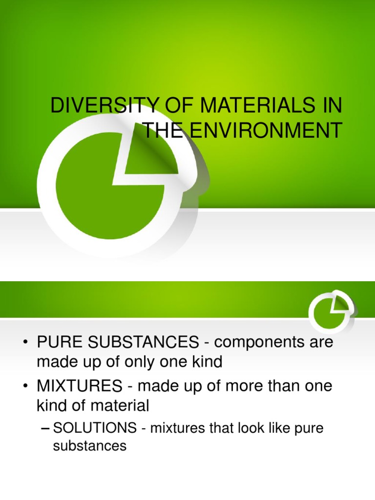 DIVERSITY OF MATERIALS AND MIXTURES | PDF | Solution | Solubility