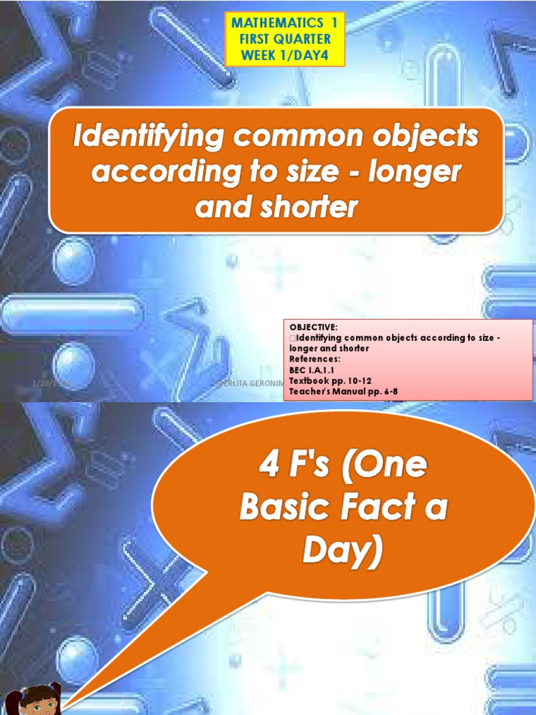 MATH - Q1 - W1 - D4 - Identifying Common Objects According To Size ...