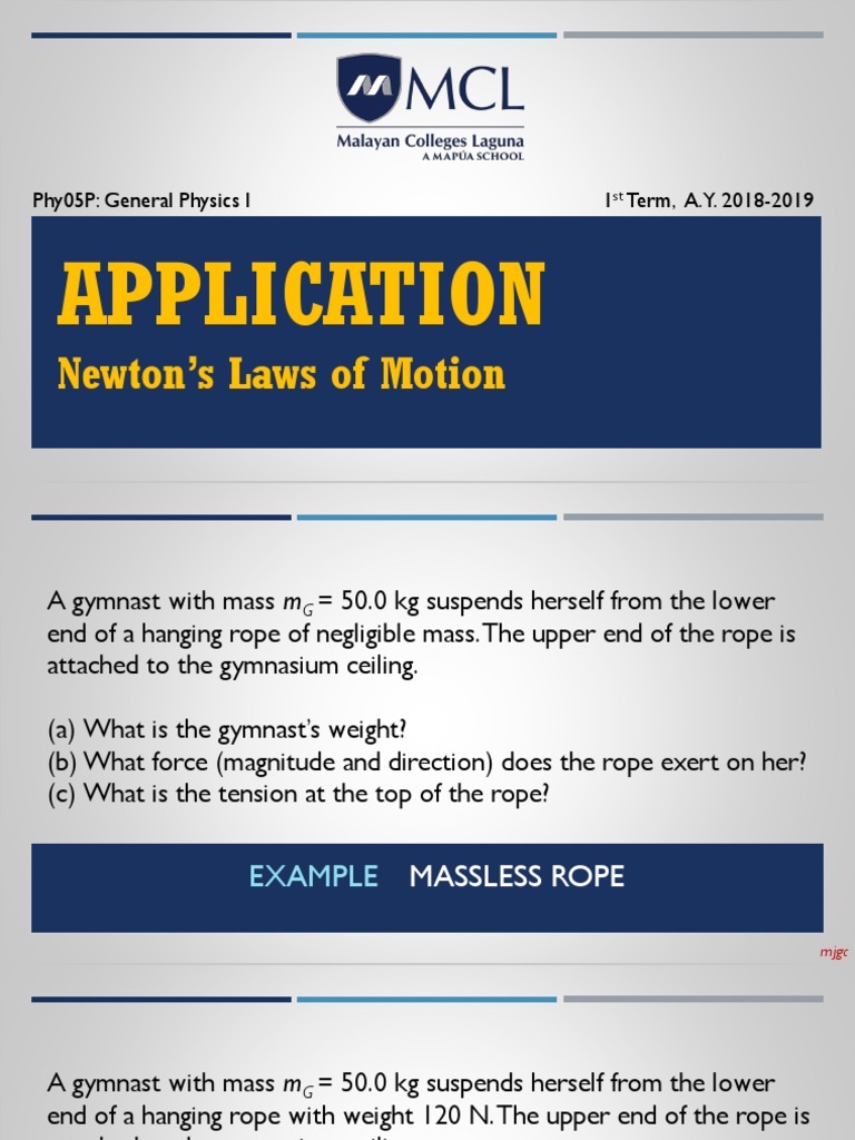 Applications of Newton's Laws in Physics | PDF | Tension (Physics ...