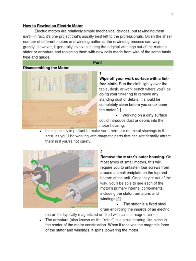 Rewinding an Electric Motor Guide | PDF | Electric Motor | Force