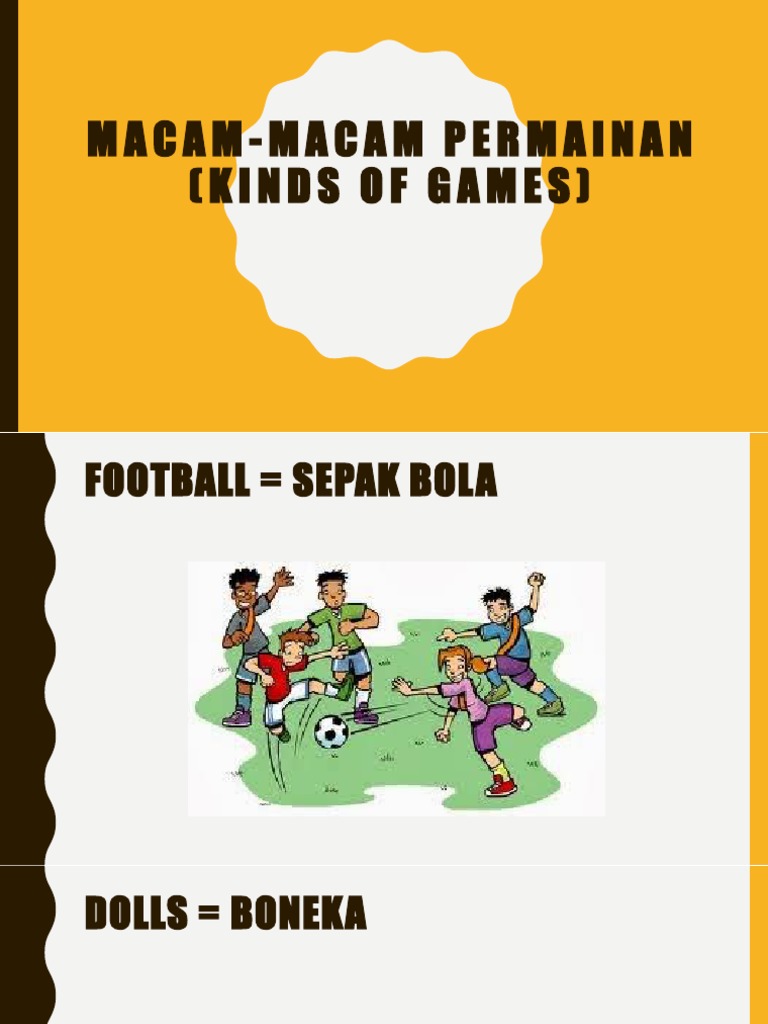 Macam-Macam Permainan (Kinds of Games) Kls 3 Sem 2 | PDF