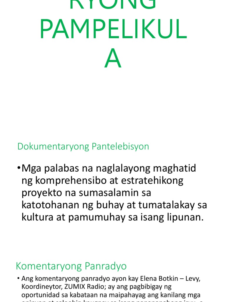 Dokumentaryong Pampelikula | PDF