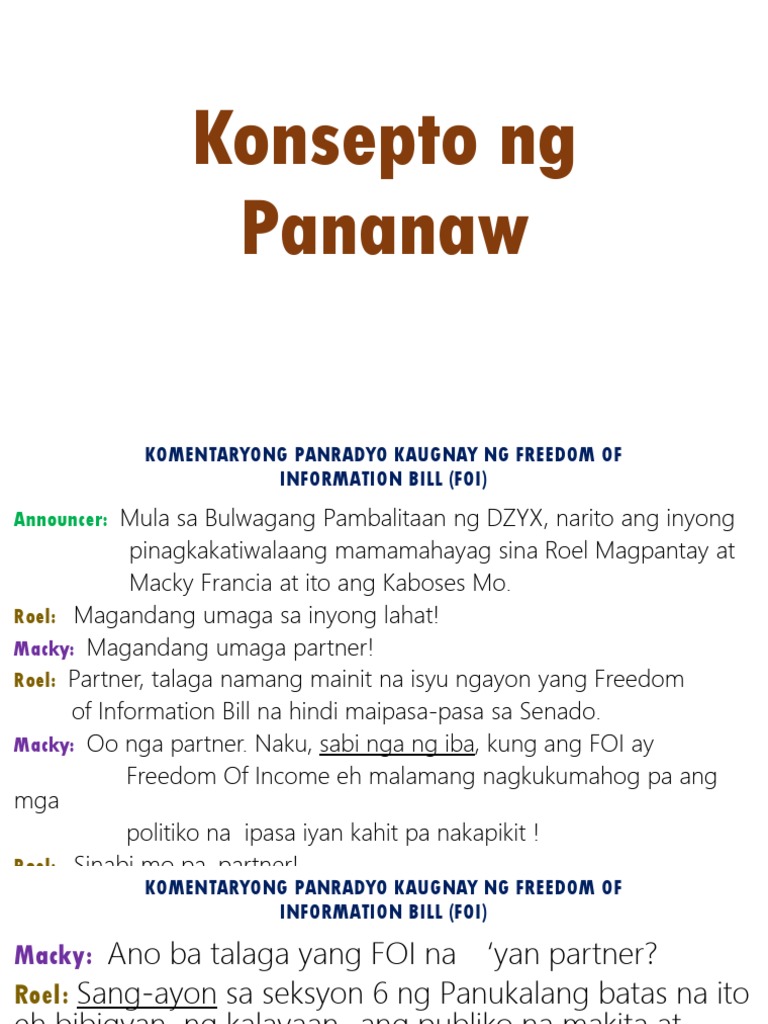 Konsepto NG Pananaw | PDF