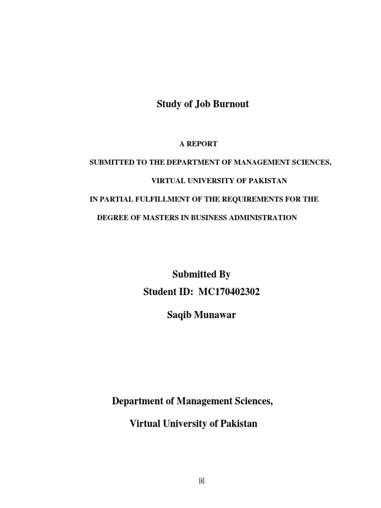 Example Fyp | PDF | Occupational Burnout | Data Analysis