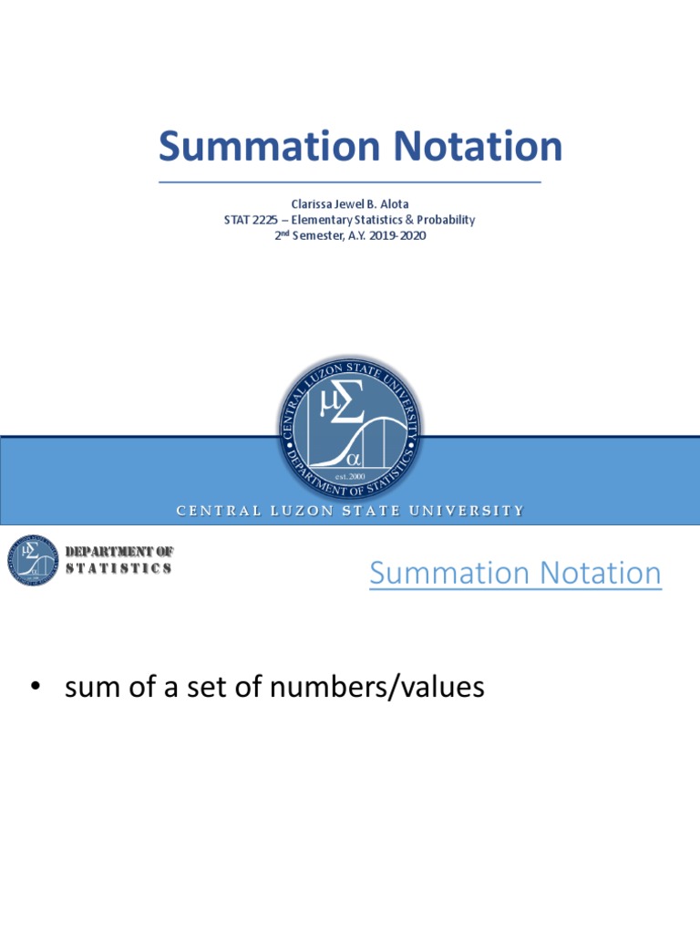 Summation Notation | PDF | Summation | Elementary Mathematics