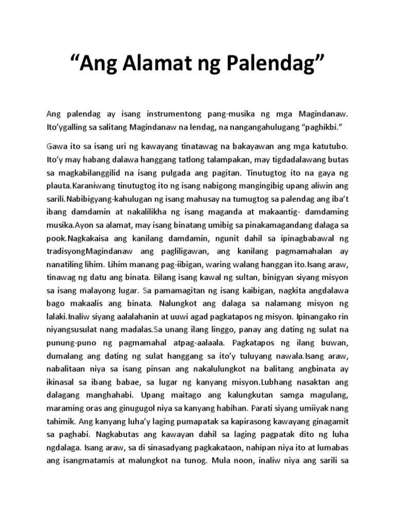Ang Alamat NG Palendag