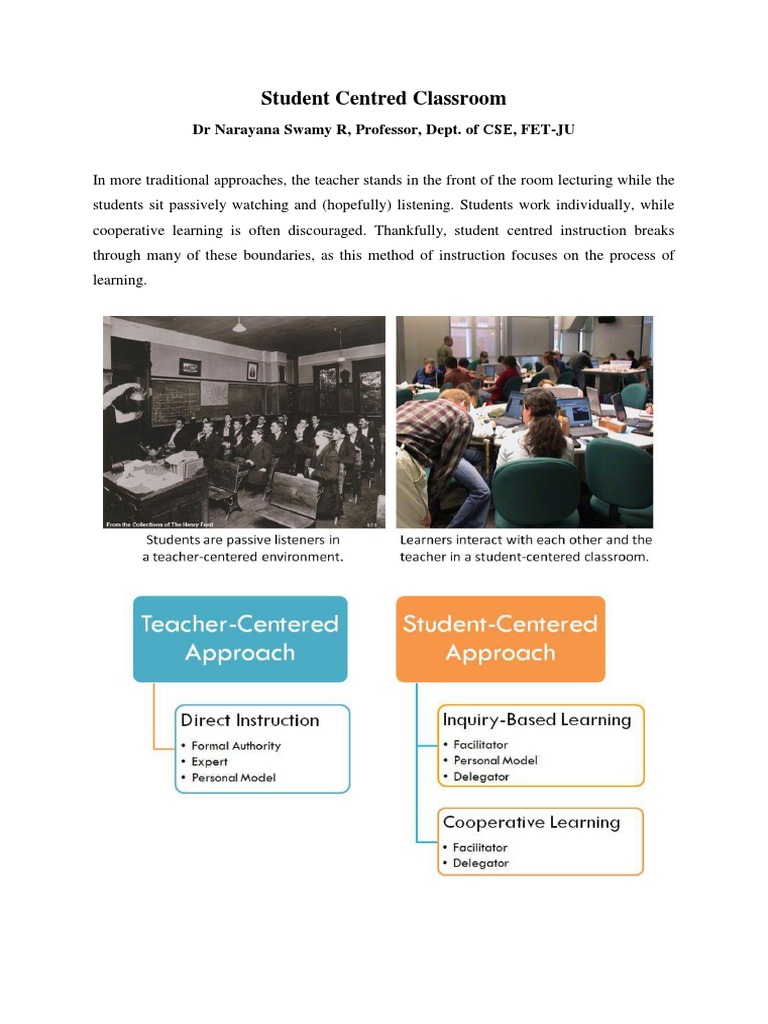 NBA Student Centered Class Room | PDF | Homework | Classroom