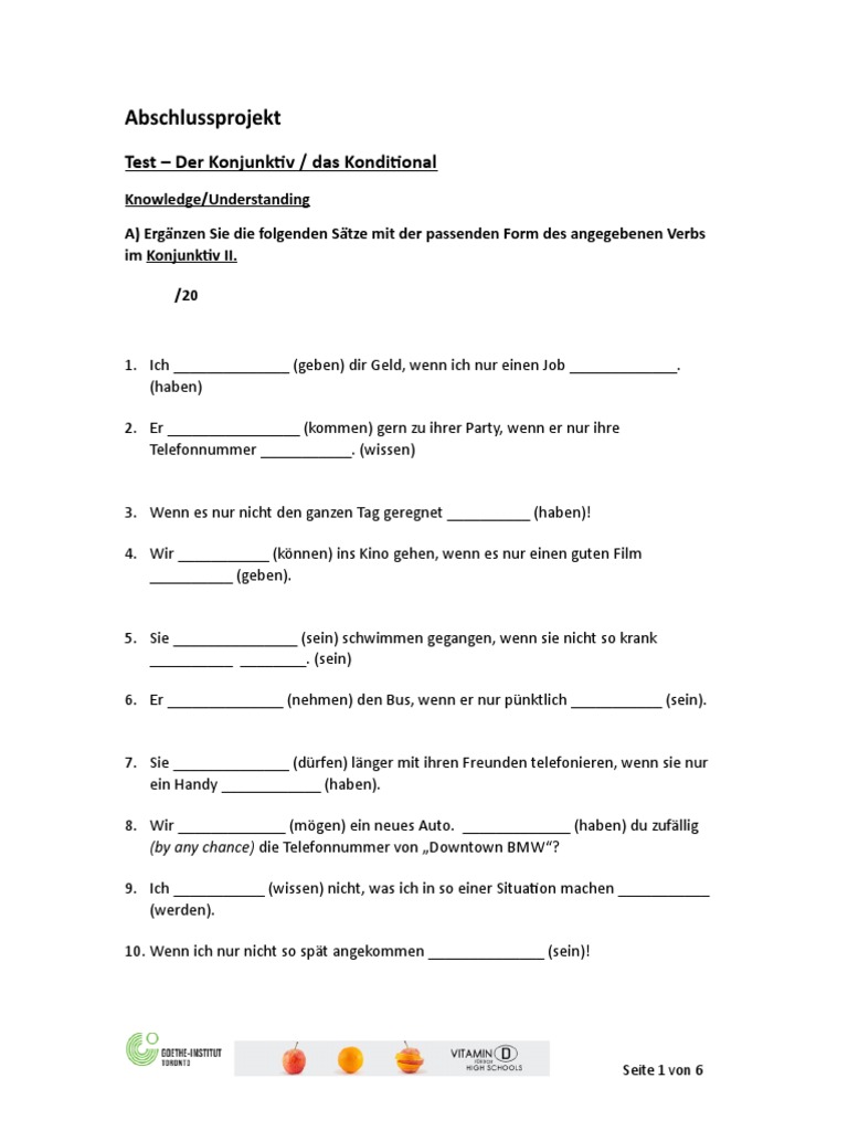 Test Konjunktiv II | PDF