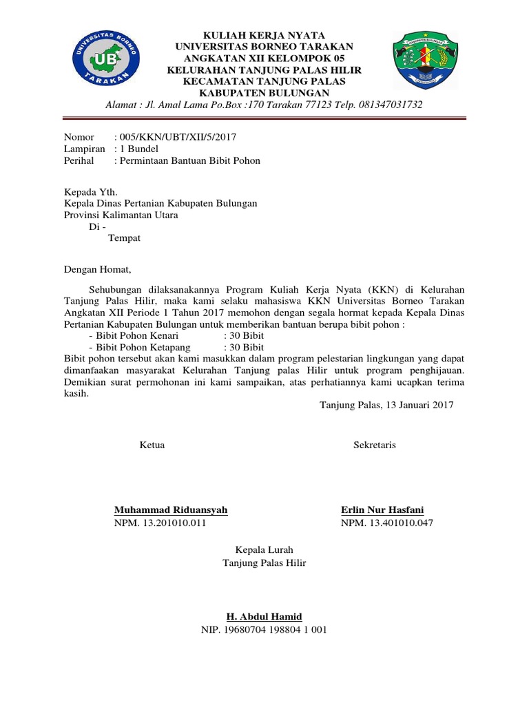 5 Surat Permohonan Bibit | PDF