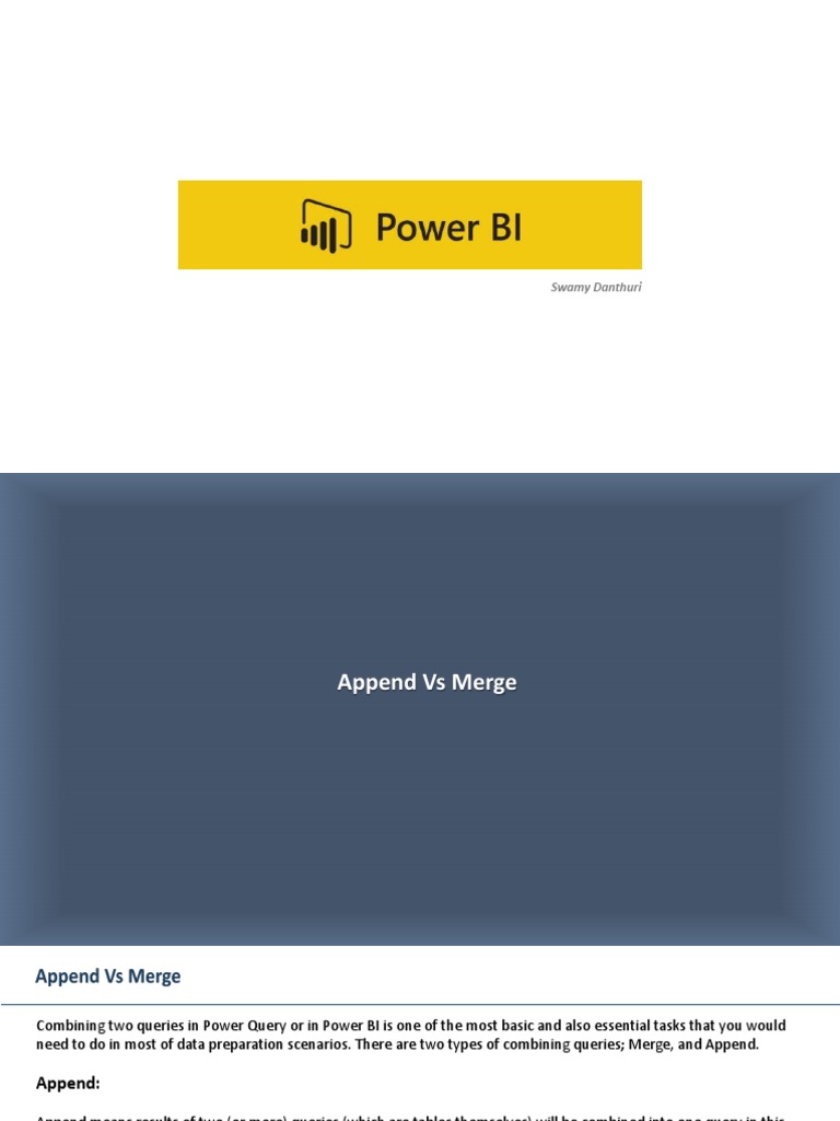 Append Vs Merge | PDF