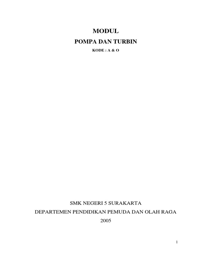 POMPA TORAK KERJA TUNGGAL | PDF