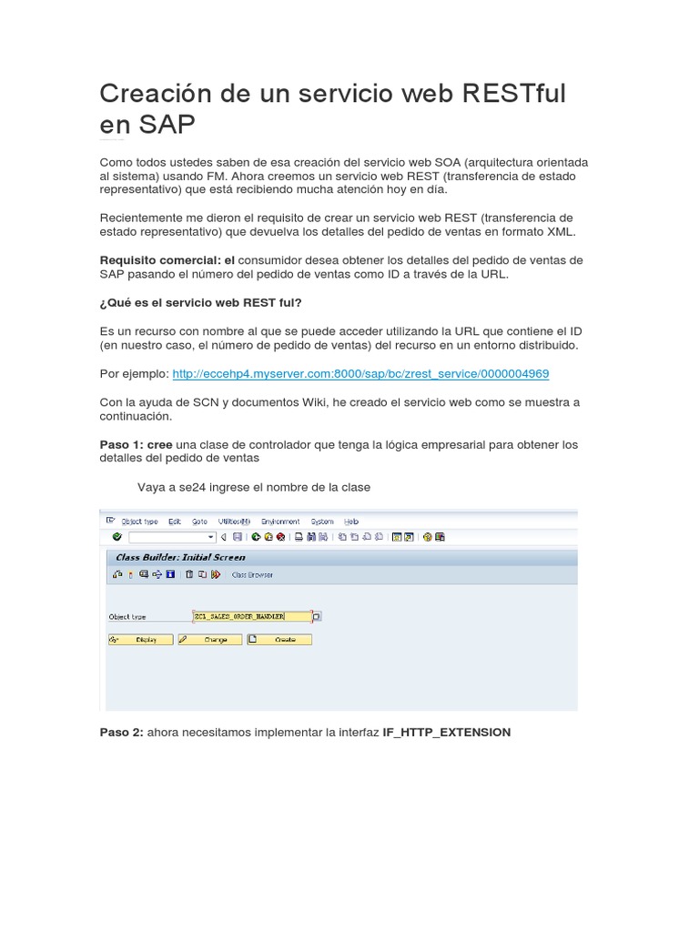 Creación de Un Servicio Web RESTful en SAP | PDF | Transferencia de ...