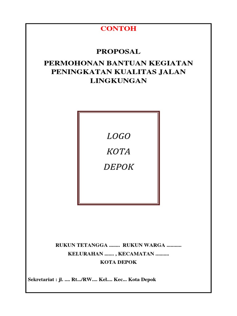 Contoh Proposal Jalan Lingkungan | PDF