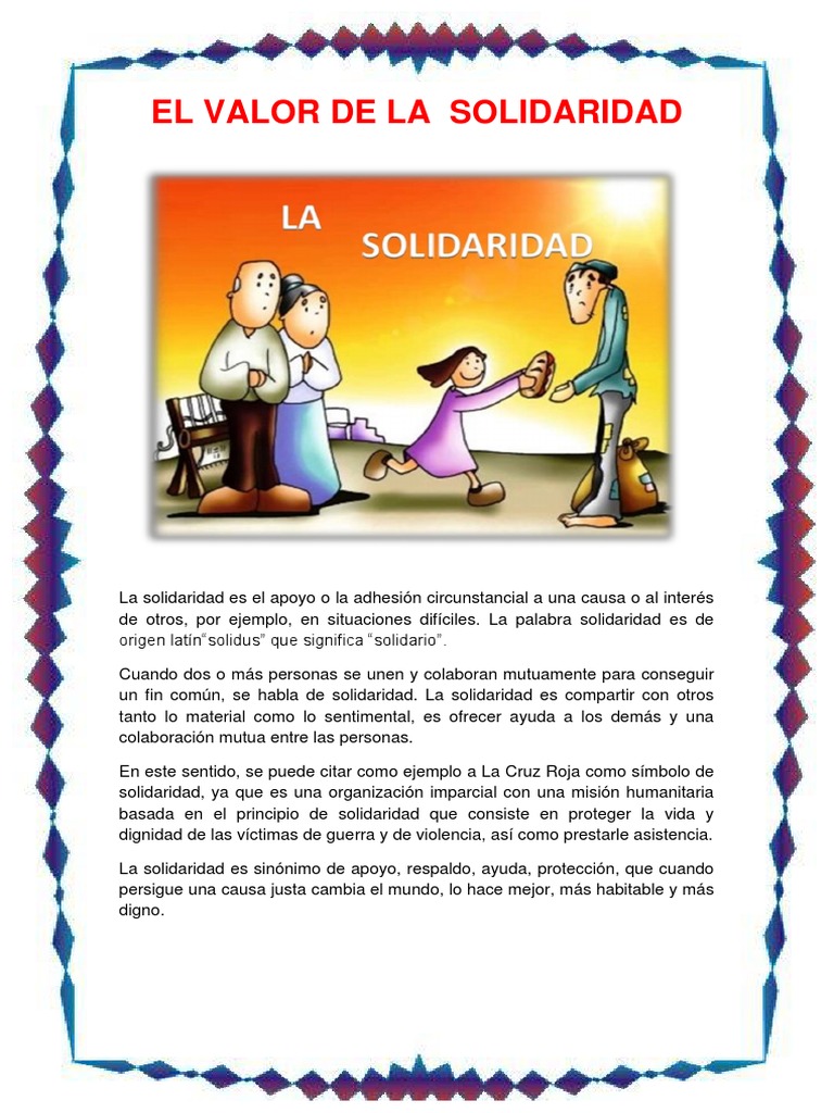 El Valor de La Solidaridad | PDF | Sociedad | Egoismo psicologico