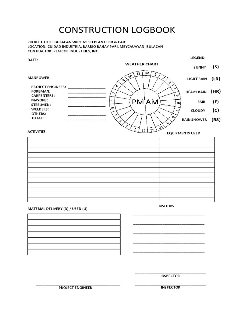 Construction Logbook PDF | PDF | Business | Computers