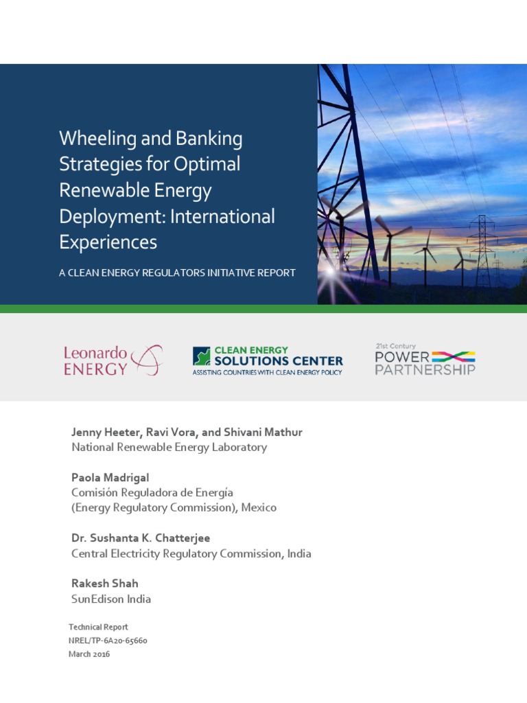 Wheeling and Banking Strategies For Optimal Renewable Energy Deployment ...
