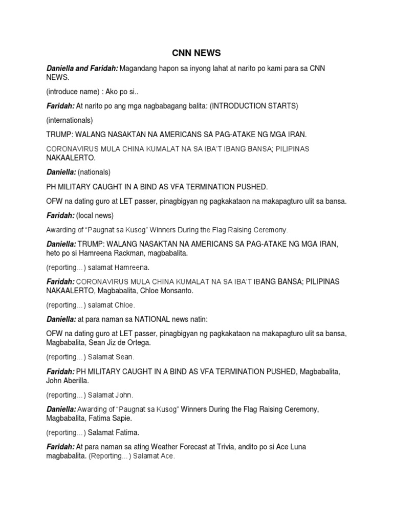 Ap CNN News Script | PDF